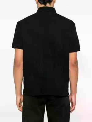 Emporio Armani Jersey Polo In Jacquard Cotton With Logo Lettering