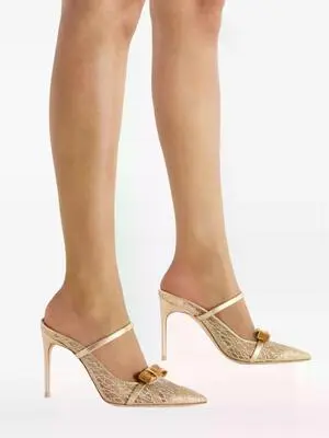 MALONE SOULIERS 90mm Aurora Heeled Mules - Gold
