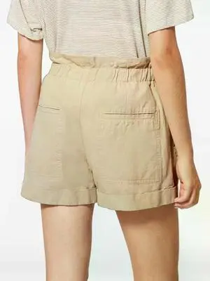 MARANT ETOILE Beige Tie-fastening Pleated Shorts - Neutrals