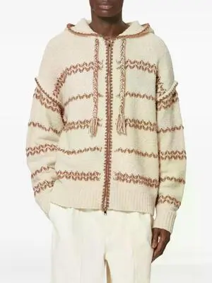 MARANT Rolian Striped Hooded Cardigan