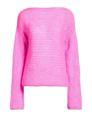 FORTE_FORTE Forte_forte Mohair-Wool Blend Sweater Fuchsia