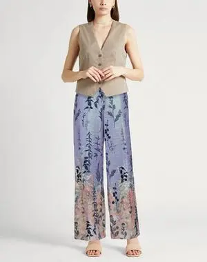 FORTE_FORTE Wide-leg Floral Print Metallic Jacquard Pants