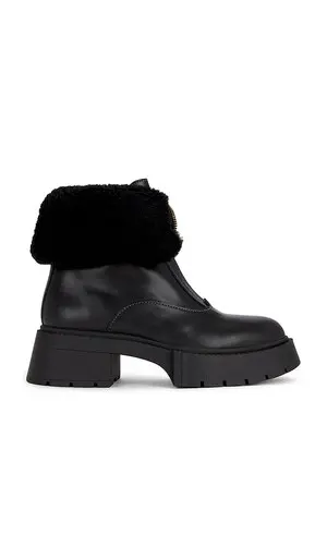COACH Leah Platform Shearling Zip Bootie - Black