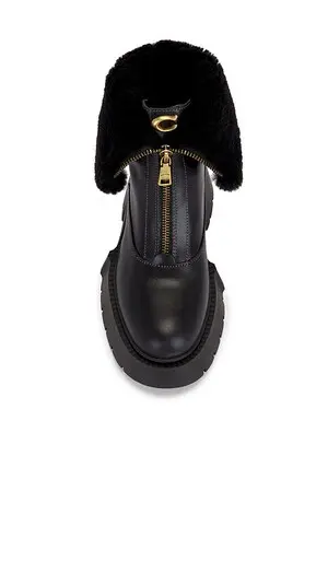 COACH Leah Platform Shearling Zip Bootie - Black