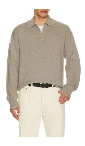 Helmut Lang Brushed Polo In Grey - Fog