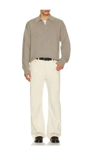 Helmut Lang Brushed Polo In Grey - Fog