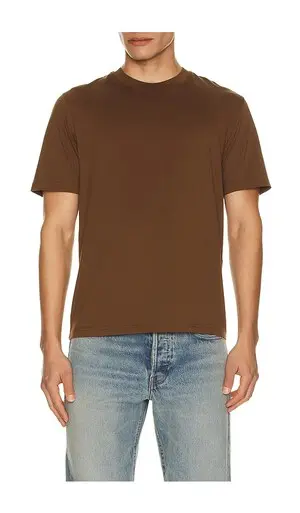 FRAME Light Cotton Tee In Brown - Caramel