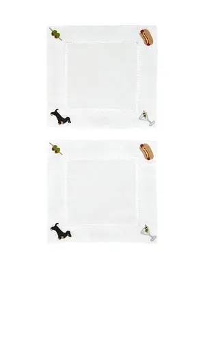 ABBODE Tinis & Weenies Napkin In White