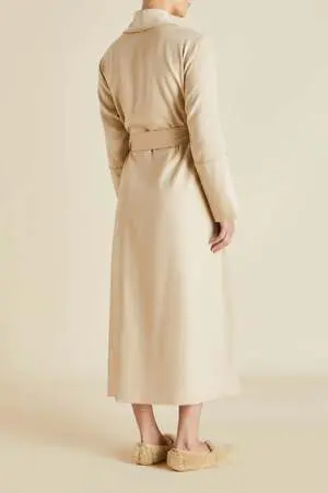 Olivia Von Halle Logan Muscat Robe - Beige