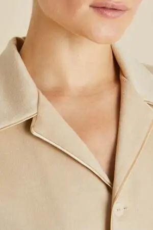 Olivia Von Halle Vanderbilt Muscat Pajamas - Beige
