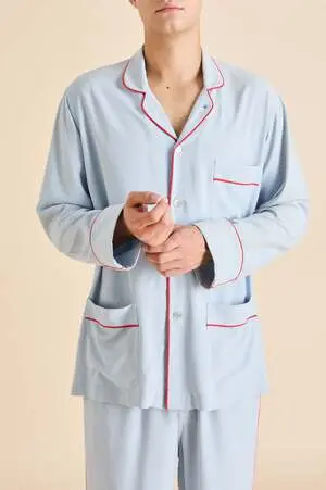 Olivia Von Halle Laurent Cerulean Pyjamas