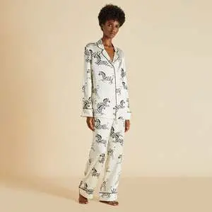 Olivia Von Halle Lila Zebedee Ivory Pajamas - White