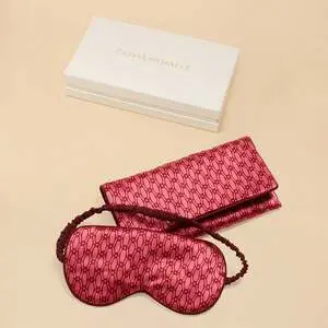Olivia Von Halle Audrey Dita Geometric Eye Mask - Pink