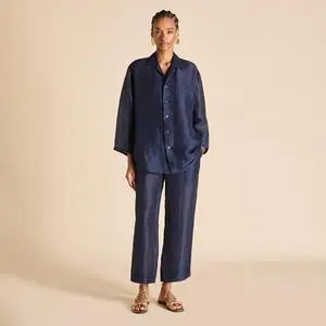 Olivia Von Halle Casablanca Navy Pajamas - Navy Blue