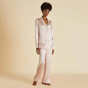 Olivia Von Halle Coco Oyster Ivory Pajamas - Oyster Pink