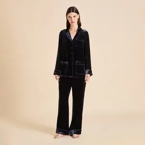 Olivia Von Halle Coco Eclipse Navy Pajamas