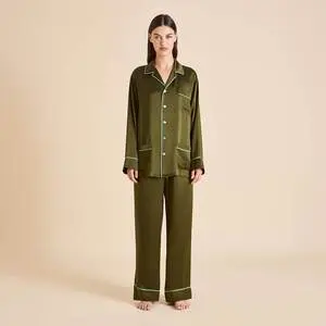 Olivia Von Halle Yves Ivy Pajamas - Green