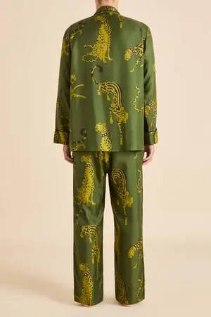 Olivia Von Halle Laurent Nyra Leopard Pajamas