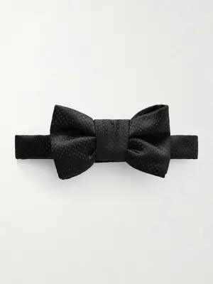 Charvet Polka-dot Silk Bow Tie - Black