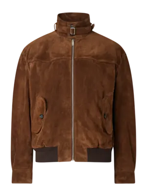 Alexander McQueen Panelled Suede Harrington Jacket - Brown