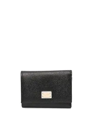 Dolce & Gabbana Leather Flap French Wallet - Black