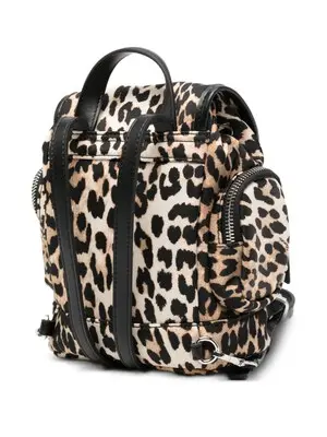 GANNI Leopard Print Bucky Nano Backpack - Multi