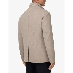 Boggi Milano Wool-blend Pea Coat With Closed Collar