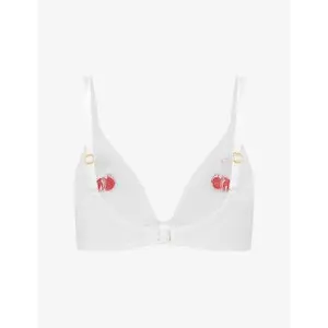 Agent Provocateur Perri Cherry-embroidered Tulle Bra