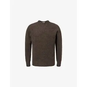 Sunspel Shetland Wool Crewneck Jumper - Bark