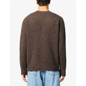 Sunspel Shetland Wool Crewneck Jumper - Bark