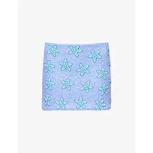 OCEANUS Mia's Marina Beaded Mini Skirt - Periwinkle