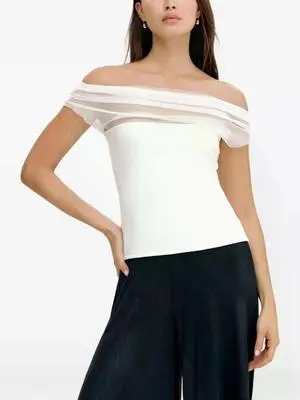 MARCELLA Cabrini Mesh-panel Top - Neutrals