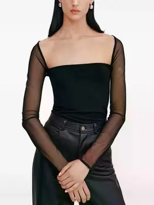 MARCELLA Lucia Square-neck Top - Black