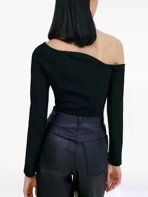 MARCELLA Sylvan One-shoulder Top - Black