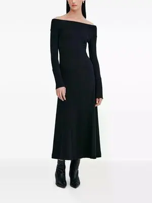MARCELLA Tilly Ribbed Boat-neck Midi Dress - Black