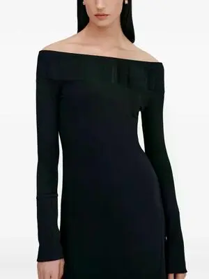 MARCELLA Tilly Ribbed Boat-neck Midi Dress - Black