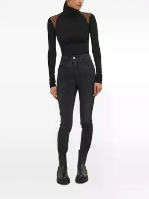 MARCELLA Maria Mesh-panel Turtleneck Top
