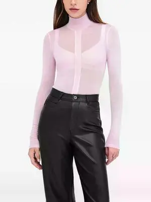 MARCELLA Panelled Turtleneck Top - Pink