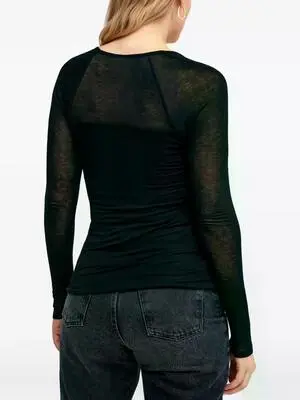 MARCELLA Lonnie Square-neck Sheer-sleeve Top