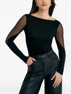 MARCELLA Sheer-sleeve Bodysuit