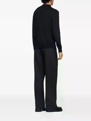 Sandro High Neck Fine Knit Wool Blend Sweater - Black