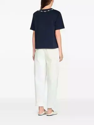 Sandro Rhinestone Openwork T-shirt