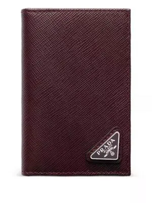 Prada Triangle-logo Leather Card Holder - Red