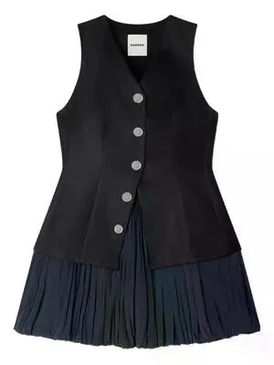 Sandro Layered Sleeveless Mini Dress - Black