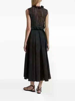 Alberta Ferretti Ruffled Eyelet Blouse - Black
