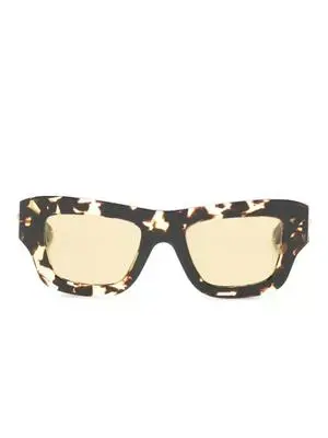 Bottega Veneta Tortoiseshell Rectangle-frame Sunglasses - Brown