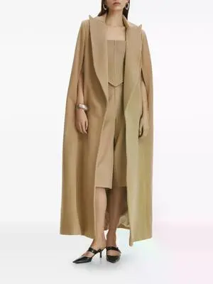 VESTIAIRE D'UN OISEAU LIBRE Collared Slit Cape - Neutrals