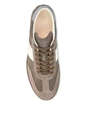 TOD'S Tabs Stripe Panelled Sneakers - Brown