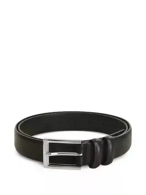 VESTIAIRE D'UN OISEAU LIBRE Leather Belt With Silver-tone Hardware - Black