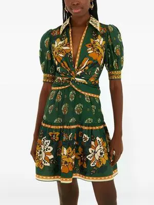 Farm Rio Floral-print Mini Dress - Green